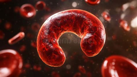 Sickle Cell Anemia Red Blood Cell Micrograph Stock Illustration