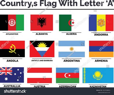 Individual Country Flags With Names