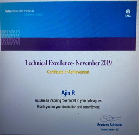 Ajin Rajashekaran On Linkedin Thankyou Tcs