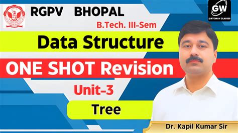 Ds Unit 3 Tree I One Shot Revision I By Dr Kapil Kumar Sir I Gateway