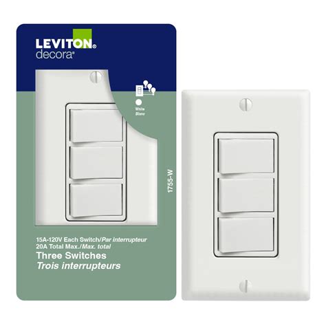 Leviton Triple Rocker Switch White The Home Depot Canada