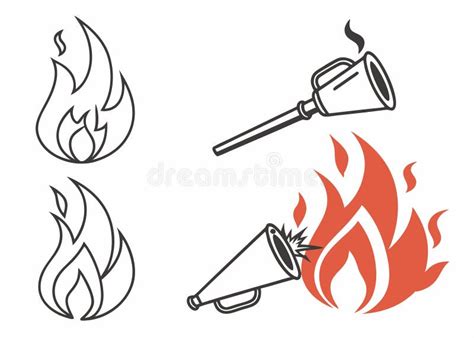 Minimalist Vector Fire Icons For Creative Projects Stock Vector