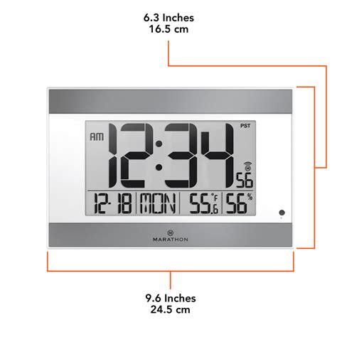 Atomic Digital Wall Clock With Auto Backlight Marathon Watch