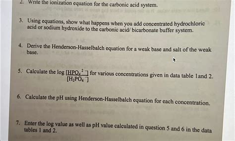 Write The Ionization Equation For The Carbonic Acid Chegg Com
