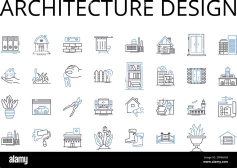 Architecture Design Line Icons Collection Building Design Structural
