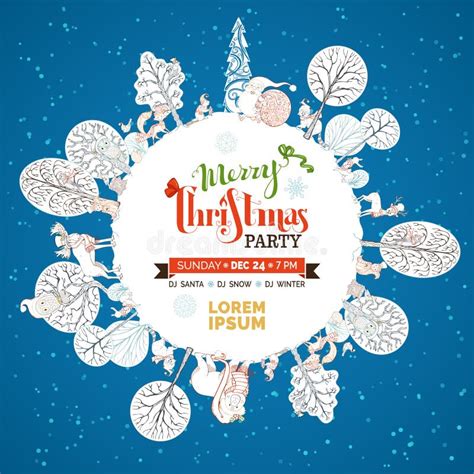 Feliz Plantilla De La Fiesta De Navidad Del Vector Ilustración del Vector Ilustración de