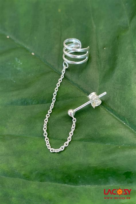 Ohrklemme 3 Ring Mit Stecker 925 Silber Lacozy Onlineshop