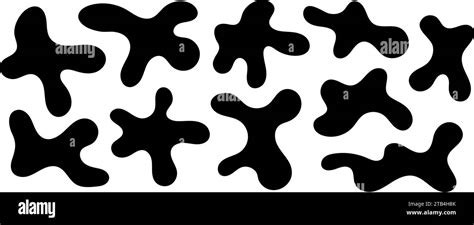abstract organic shapes irregular liquid forms set black amoeba blobs