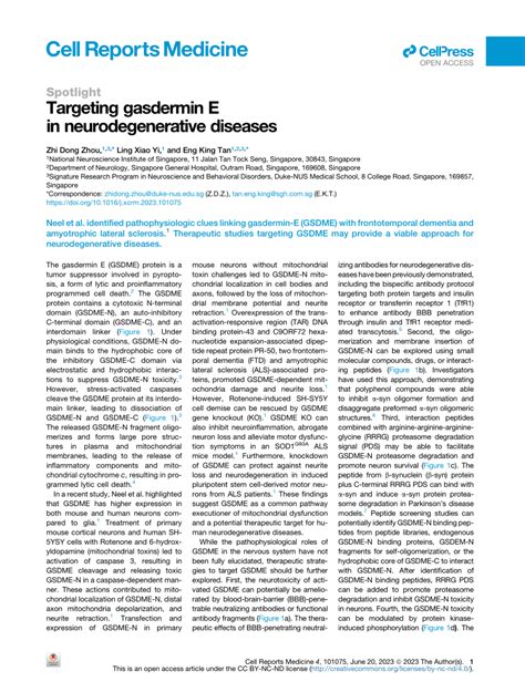 Pdf Targeting Gasdermin E In Neurodegenerative Diseases