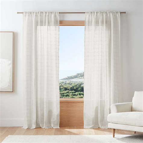 Briza Linen Sheer Window Curtain Panel 52x108 Reviews Crate And Barrel