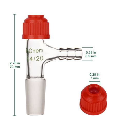 Buy Funchem Glass Inlet Thermometer Adapter 14 20 With Side Serrated Hose Connection And