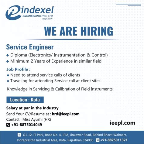 Indexel Engineering Pvt Ltd On Linkedin Hiring Service Engineer Job Experience Service