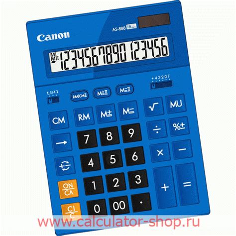 Калькулятор CANON AS-888 BL, DGR, GR, RED; 2-ое питание; 16-ти ...