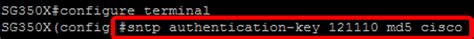 Configure Simple Network Time Protocol Sntp Authentication Settings On A Switch Through The