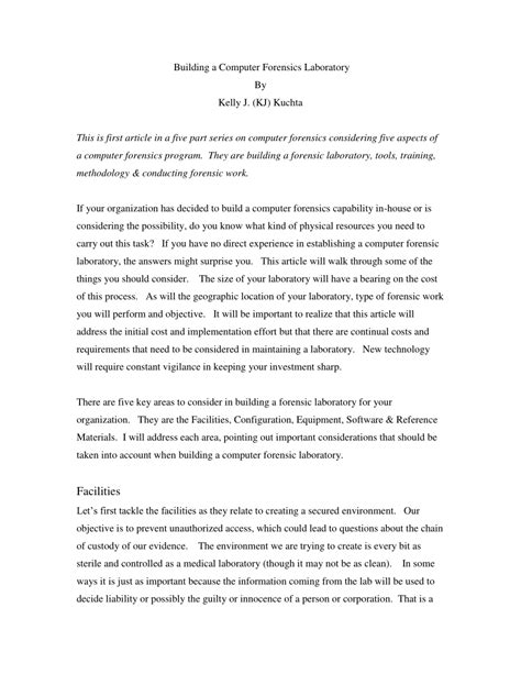 Pdf Building A Computer Forensics Laboratory