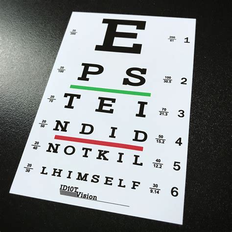 Epstein Did Not Kill Himself Eye Chart Sticker
