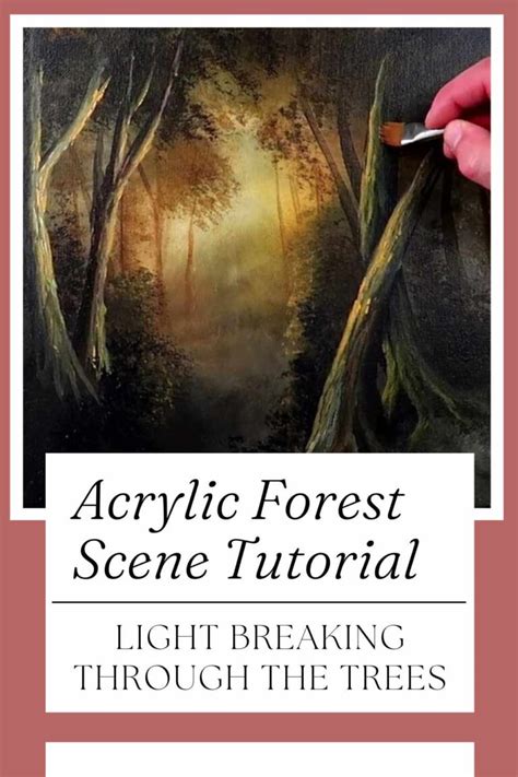 Acrylic Forest Scene Tutorial Light Breaking Through The Trees