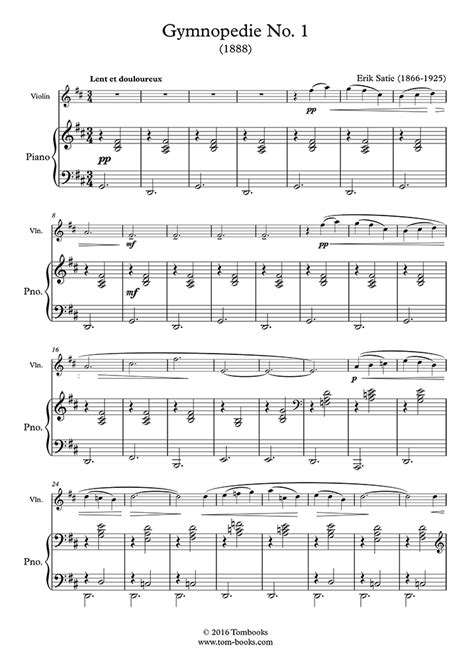 Free Sheet Music Satie Erik Gymnopédie No 1 Piano Solo