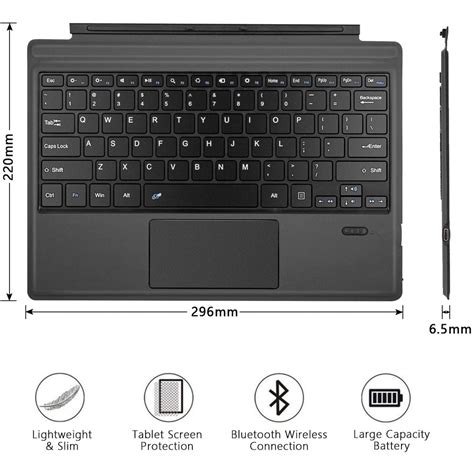 Surface Pro Wireless Bluetooth Keyboard For Microsoft Surface Go 1 2 3