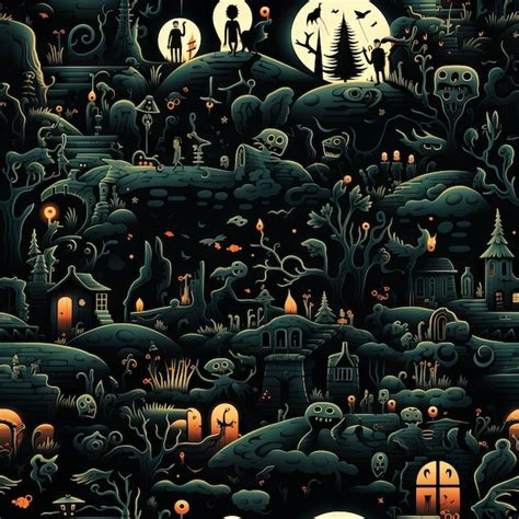 Premium Ai Image A Zombie Pattern Illustration