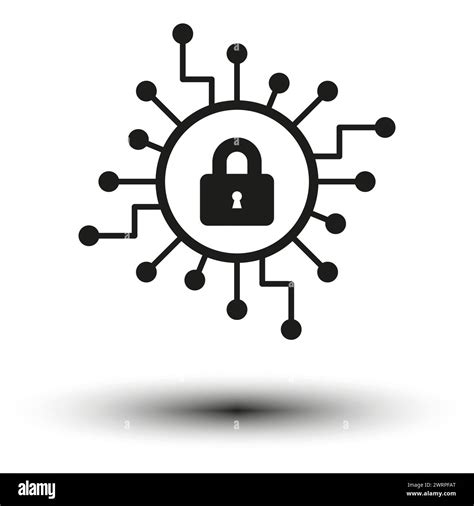 Cybersecurity Network Icon Icon Depicting A Digital Network With A