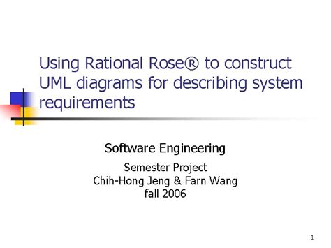 Using Rational Rose To Construct Uml Diagrams For