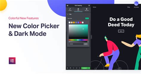Introducing New Color Picker Dark Mode Elementor