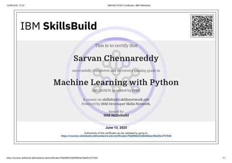 Proud To Share That Ive Completed The “machine Learning With Python” Certification From Ibm
