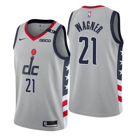 Maillot Basket Washington Wizards 21 Moritz Wagner Swingman Gris City