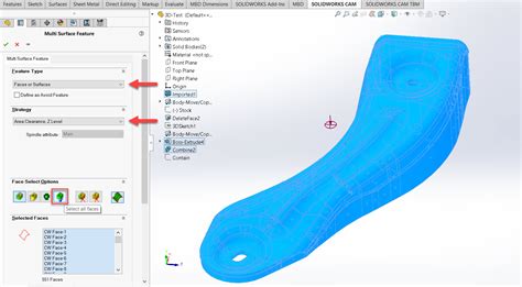 Multi Surface Features And 3 Axis Contouring With Solidworks Cam