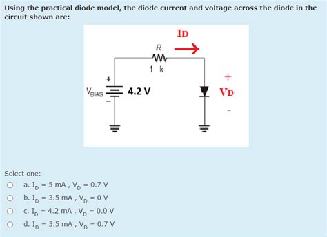 solved using the practical diode model the diode current