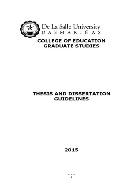 Thesisand Dissertation Guidelines 2015 Pdf Thesis Doctor Of Philosophy