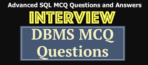 15 Advanced Sql Mcq Questions And Answers For Interview And Exam