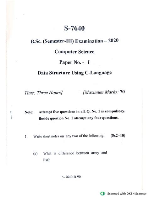 Data Structures Paper Pdf