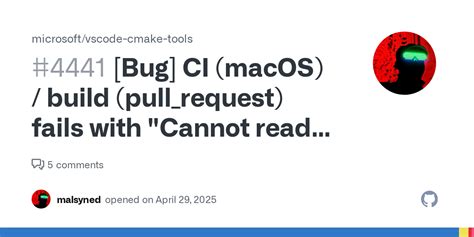Bug Ci Macos Build Pullrequest Fails With Cannot Read Properties Of Undefined Reading