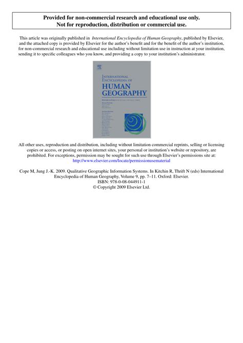 Pdf Qualitative Geographic Information Systems