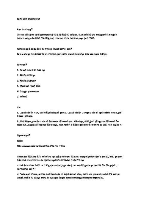 Cara Dump Game PS PDFCOFFEE COM