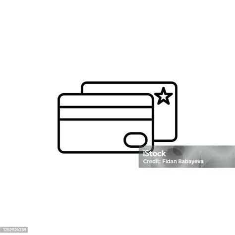 신용 카드 라인 아이콘 서명 및 기호는 웹 로고 모바일 앱 Ui Ux에 사용할 수 있습니다 4세기에 대한 스톡 벡터 아트 및 기타 이미지 Istock
