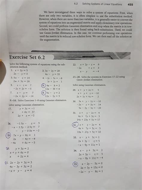 Solved 62 Solving Systems Of Linear Equations 455 We Have