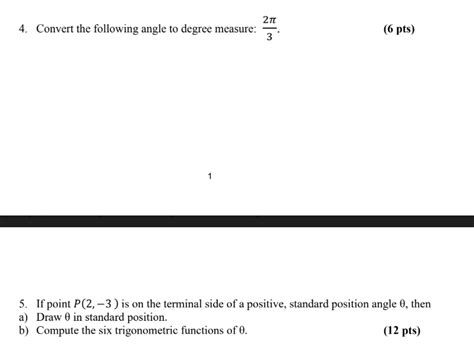 Solved 20 4 Convert The Following Angle To Degree Measure Chegg Com
