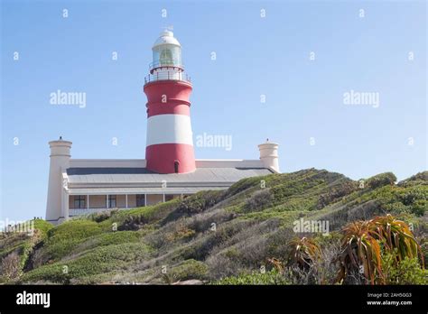 The Historic Cape Agulhas Lighthouse At The Southernmost Tip Of Africa