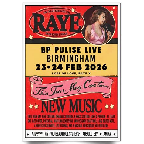 Raye This Tour May Contain New Music 2026 Birmingham Tour Concert