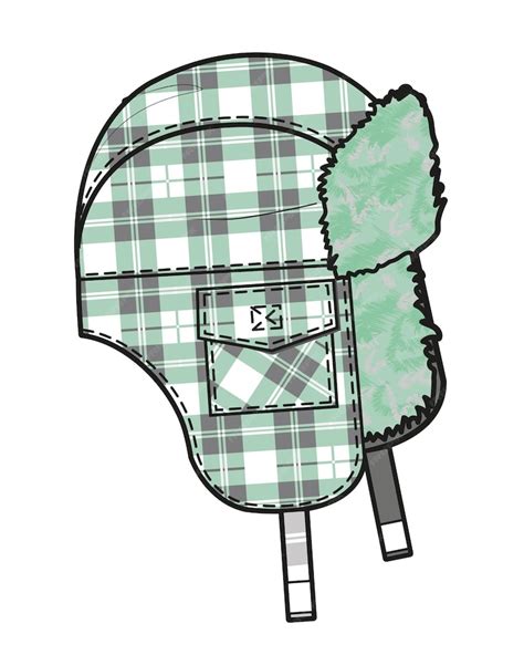 Premium Vector Trapper Hat Flat Sketch Vector Mockup Template