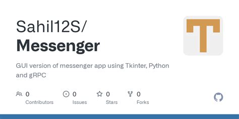 Github Sahil12smessenger Gui Version Of Messenger App Using Tkinter