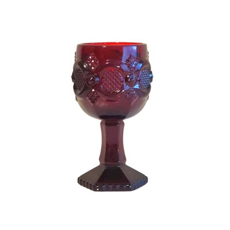Vintage Ruby Red Glass Chalice Goblet 5 By Avon Great Condition Vintage Date Night Vintage