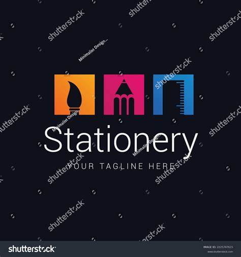 Gradient Stationery Store Logo Template Design Stock Vector Royalty