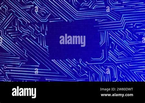 Circuit Board With Moving Electrons Data Flow Loop Background Animation Stock Video Footage Alamy