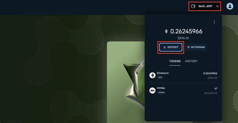 Deposit Eth Tokens Myria Documentation