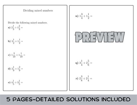 Dividing Fractions And Mixed Numbers Worksheets 6th Grade Sixth Grade