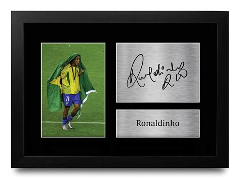 Ronaldinho Signed Brazil Pre Printed Autograph Photo Memorabilia T